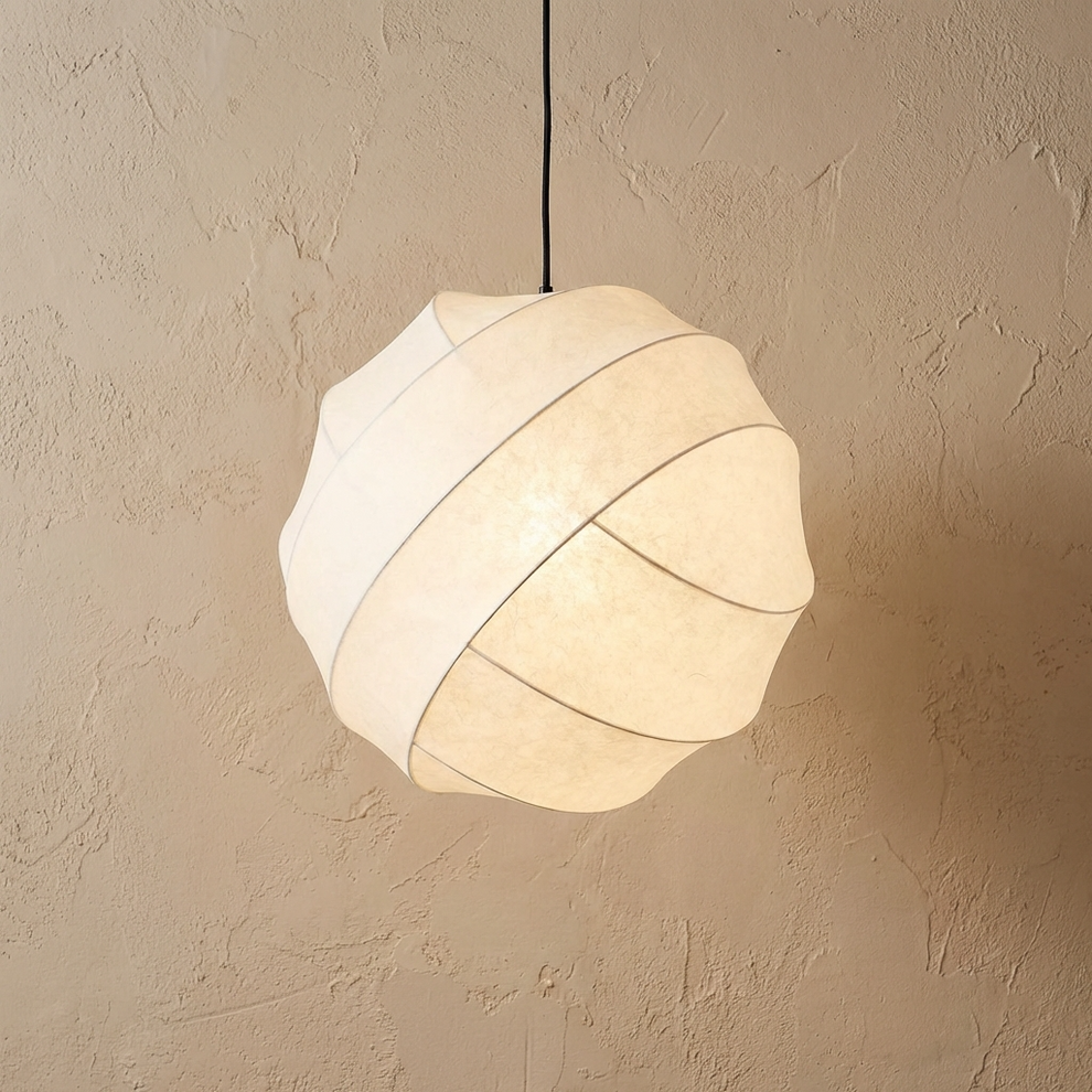 Japanese Wabi Sabi Silk Pendant Light - Nordic Silk Hanging Lamp - LED ...
